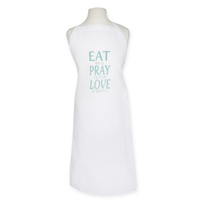 "Eat Well" Apron in White/Spearmint | Bed Bath & Beyond