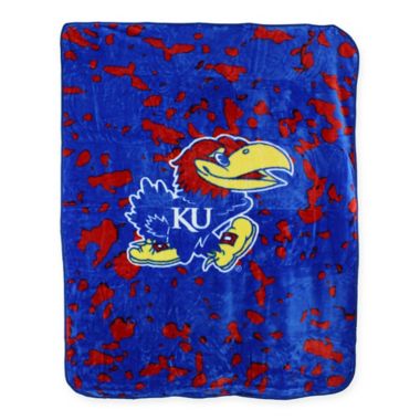 University of Kansas Oversized Soft Raschel Throw Blanket | Bed Bath ...