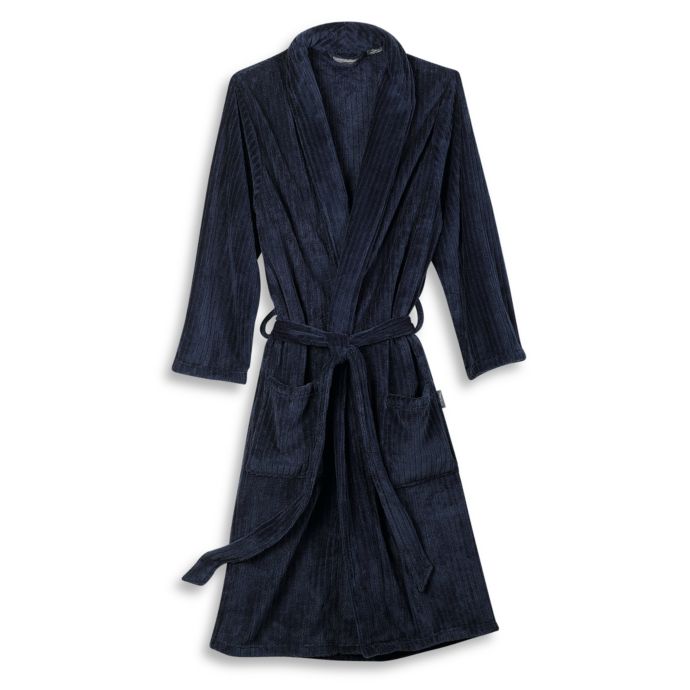 Perry Ellis Portfolio Ultra Luxe Men's Robe - Navy | Bed Bath & Beyond