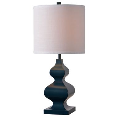 Kenroy Home Milton Table Lamp in Dark blue with Fabric Shade | Bed Bath ...