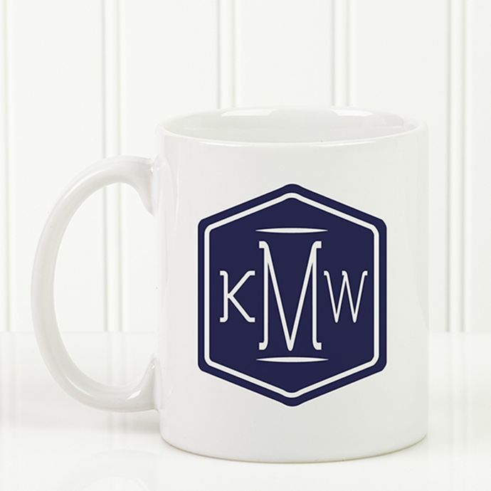 Classic Monogram 11 oz. Coffee Mug in White | Bed Bath & Beyond