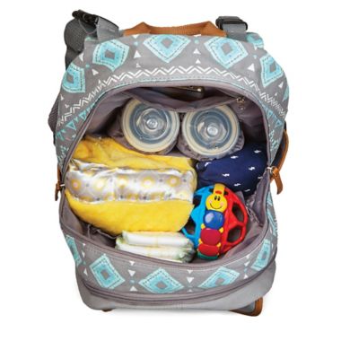 BB Gear Aztec Print Backpack Diaper Bag in Grey/Turquoise | Bed Bath ...