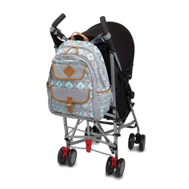BB Gear Aztec Print Backpack Diaper Bag in Grey/Turquoise | Bed Bath ...