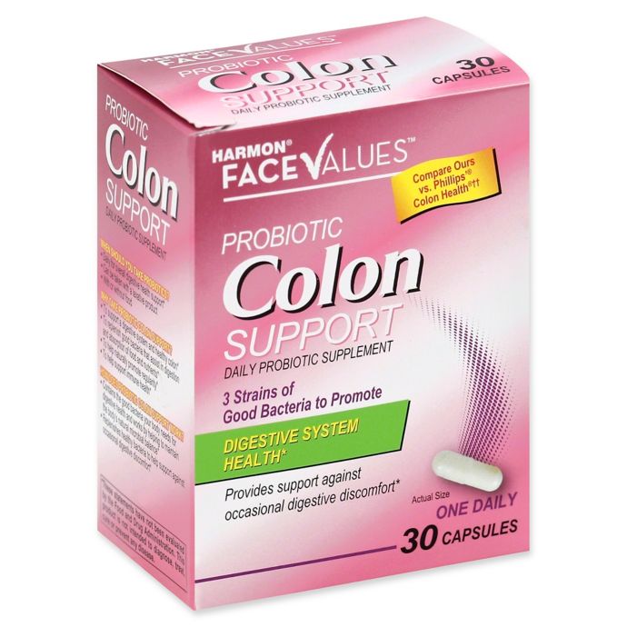 Harmon® Face Values™ 30- Count Colon Support Probiotic Capsules | Bed ...