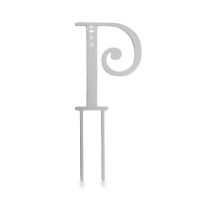 Rhinestone Crystal Letter "P" 3-Inch Cake Topper | Bed Bath & Beyond