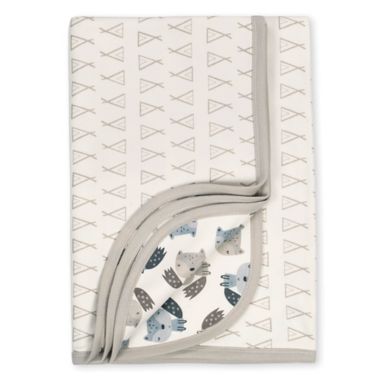 Gerber® Organic Cotton Knit Teepee Fox Reversible Blanket in Grey/Ivory ...
