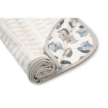 Gerber® Organic Cotton Knit Teepee Fox Reversible Blanket in Grey/Ivory ...