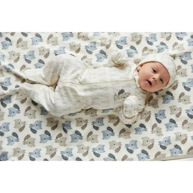 Gerber® Organic Cotton Knit Teepee Fox Reversible Blanket in Grey/Ivory ...