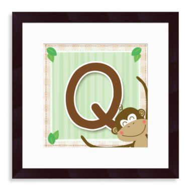 Monogram Monkey Initial "Q" Wall Art | Bed Bath & Beyond