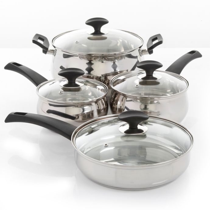 Oster® Ingleton Stainless Steel 8-Piece Cookware Set | Bed Bath and ...