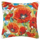 Poppy Field Square Indoor/Outdoor Square Pillow in Orange | Bed Bath ...