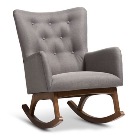 Baxton Studio Rubberwood Upholstered Waldmann Chair in Grey | Bed Bath ...