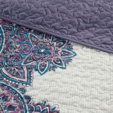 Intelligent Design Mila Coverlet Set in Purple | Bed Bath & Beyond