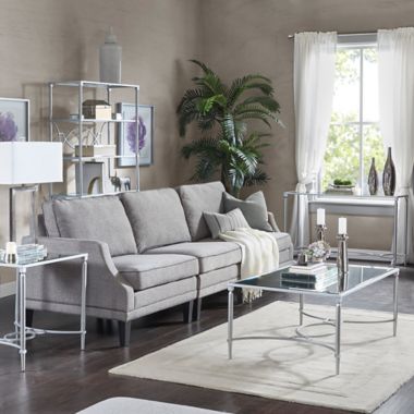 Madison Park Signature Turner Mirrored Coffee Table in Silver | Bed ...
