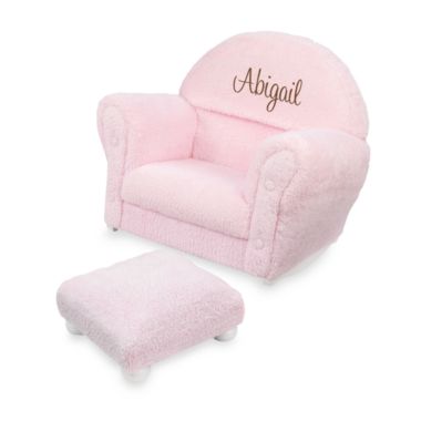 KidKraft® "Chloe" Chenille Upholstered Rocker and Ottoman in Pink with ...