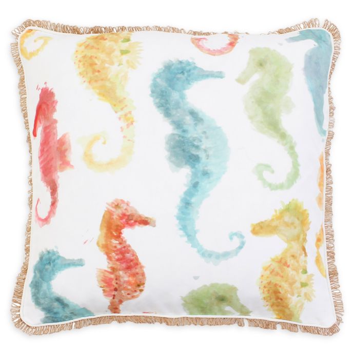 Thro Jackie Seahorse Square Throw Pillow in Rainbow | Bed Bath & Beyond