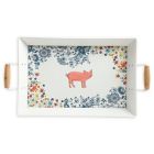 Floral Pig 18-Inch Rectangular Serving Tray | Bed Bath & Beyond