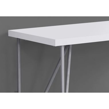 Monarch Specialties 48-Inch Metal Computer Desk in White/Silver | Bed ...