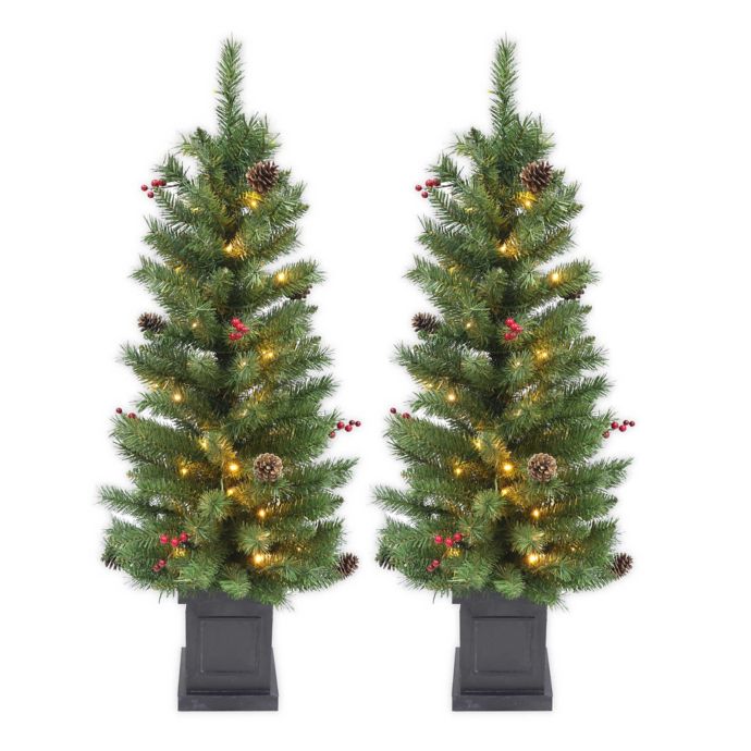 Outdoor Pre Lit Porch Trees - Outdoor Lighting Ideas