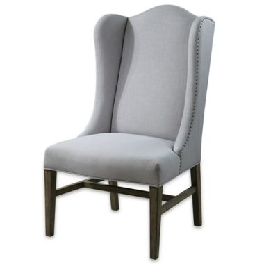 Uttermost Aleela Linen Wing Chair in Light Smoke | Bed Bath & Beyond