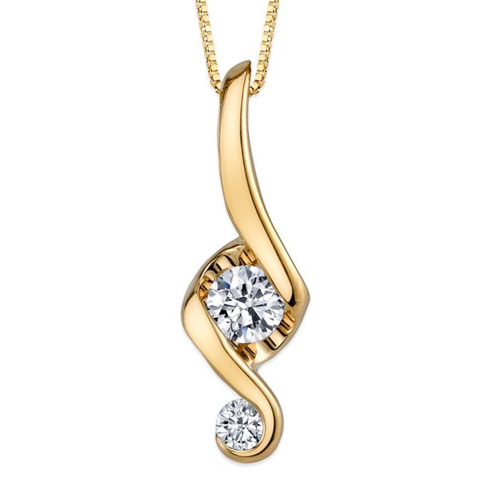 Juno Lucina 14K Yellow Gold Diamond 18-Inch Chain Love and Protection ...