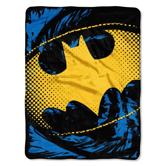 DC Comics Batman Shield Micro-Raschel Throw | Bed Bath & Beyond