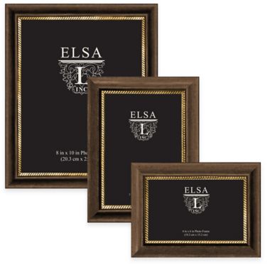 Elsa L. Frame in Walnut/Gold | Bed Bath & Beyond