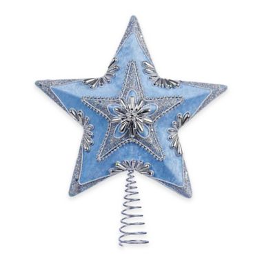 Kurt Adler 13.5-Inch Star Tree Topper in Blue/Silver | Bed Bath & Beyond