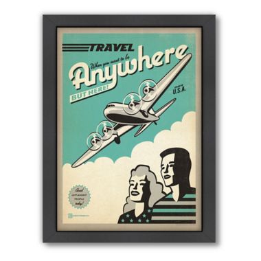 Anderson Design Group Travel By Plane 27-Inch x 21-Inch Framed Wall Art ...