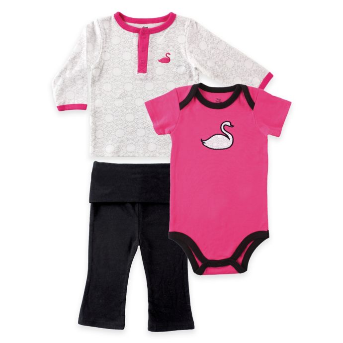 BabyVision® Yoga Sprout 3-Piece Swan Jacket, Bodysuit and Pant Set in ...
