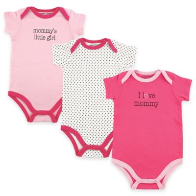 BabyVision® Luvable Friends® 3-Pack "I Love Mommy" Bodysuits in Pink ...
