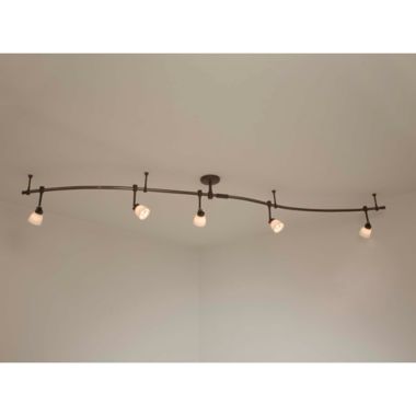 5-Light Line Voltage Kit in Bronze with Glass Shades | Bed Bath & Beyond
