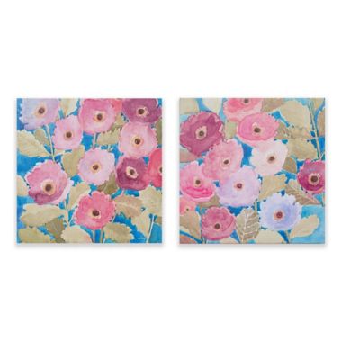 Madison Park Bright Florals Hand Embellished Canvas Wall Art (Set of 2 ...