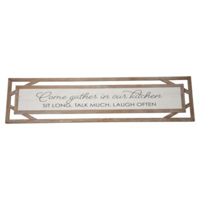 Creative Design 47" White and Black Gather Framed Rectangular Wall Sign ...