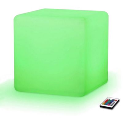 Modern Home LED Glowing Cube Box Stool w/Infrared Remote Control ...