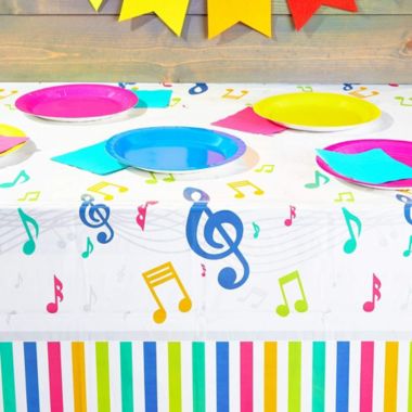 Sparkle and Bash 3 Pack Music Note Plastic Tablecloths for Birthday ...